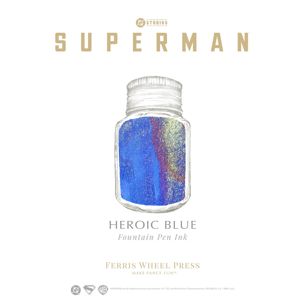 FWP - 2025 LE Superman Fountain Pen Ink - 28ml - Heroic Blue – Soul Paper