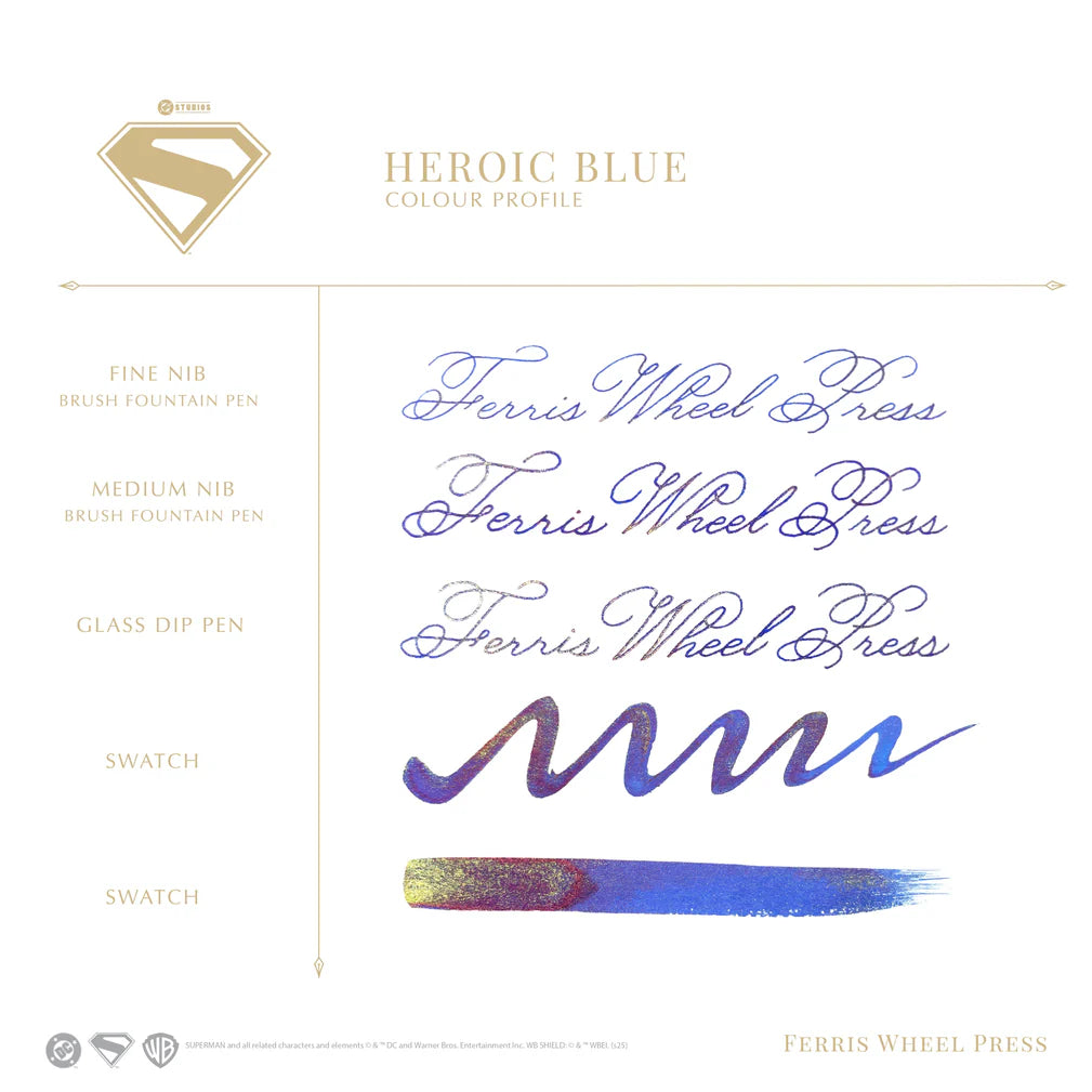 FWP - 2025 LE Superman Fountain Pen Ink - 28ml - Heroic Blue – Soul Paper