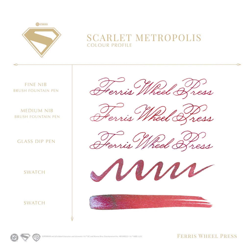 FWP - 2025 LE Superman Fountain Pen Ink - 28ml - Scarlet Metropolis ...