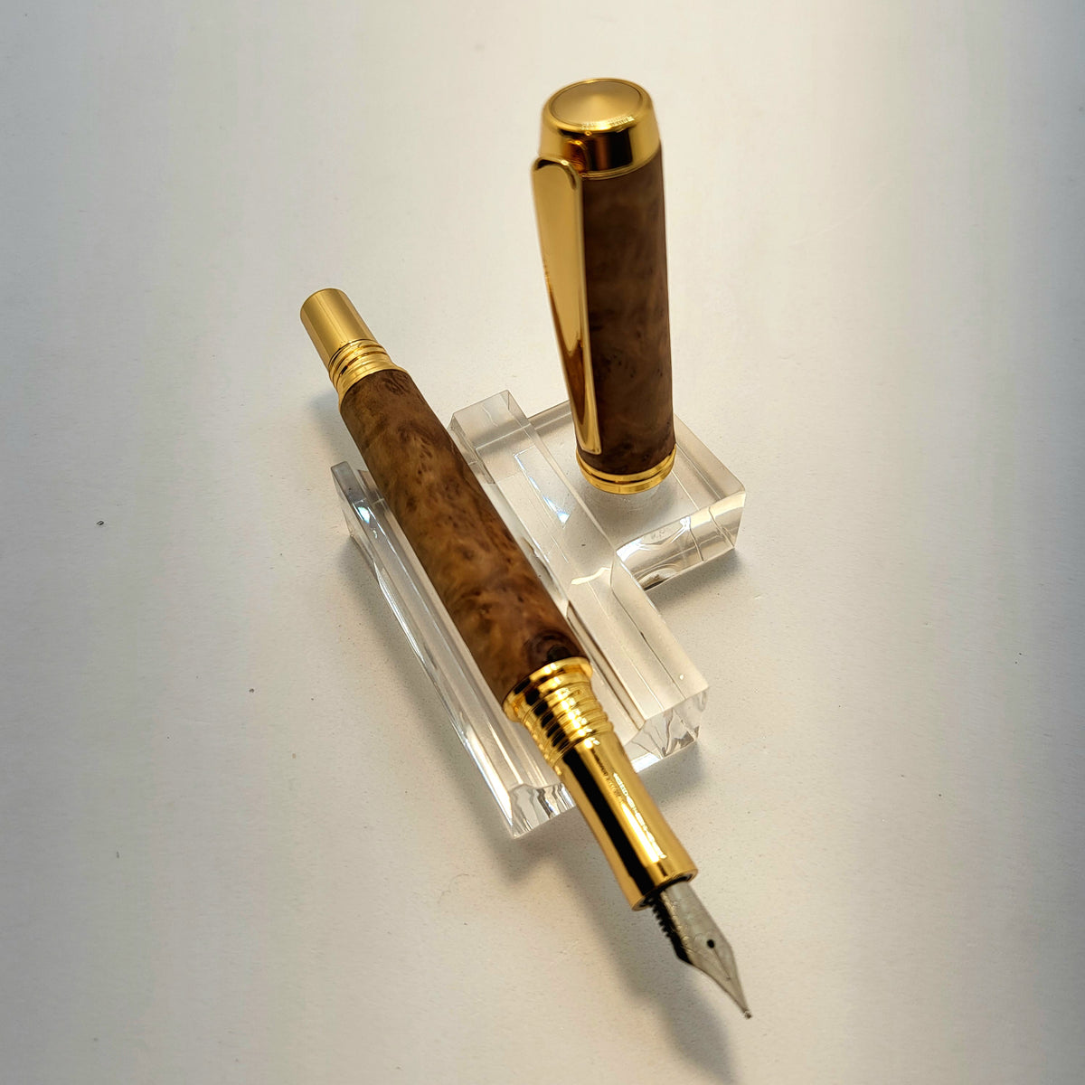 Australian Yellow Box Burl/Gold/Algonquin Fountain Hand-Turned Pen ...