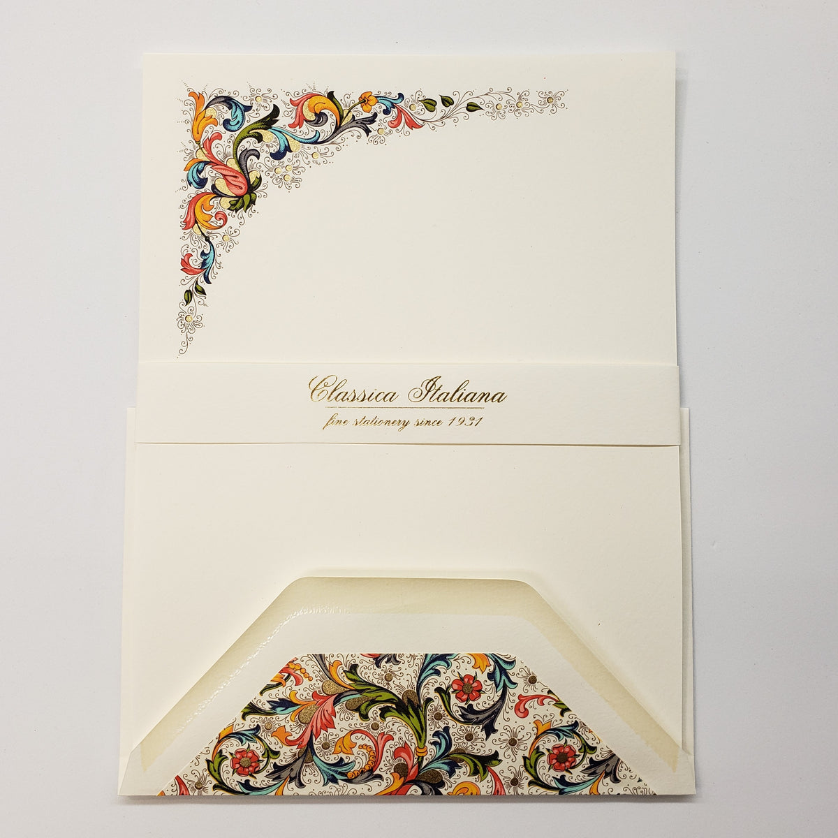 Boxed Writing Set w/Lined Envelopes/Classica Traditional Florentine ...